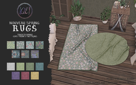 Second Life Marketplace - [QE Home] Nouveau Spring Rug Set
